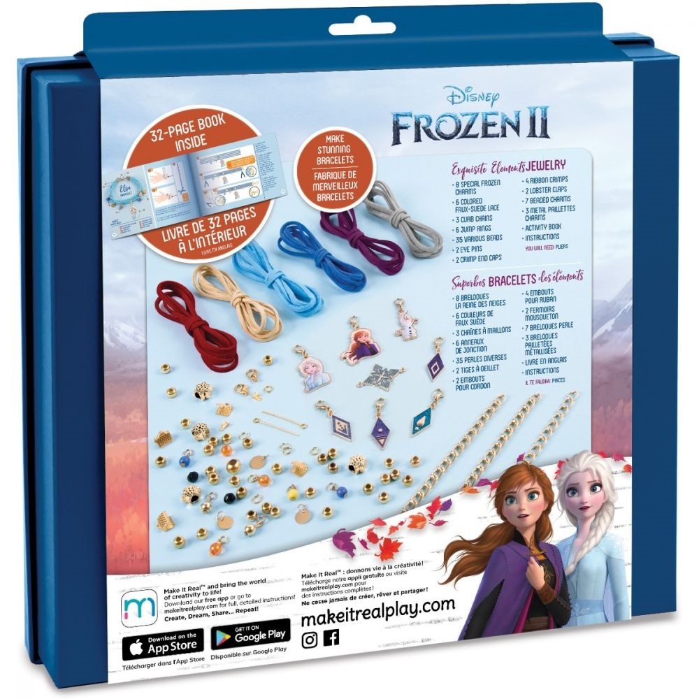 Set de creatie Make It Real Disney Frozen 2, Bratari rafinate, 84 piese ...