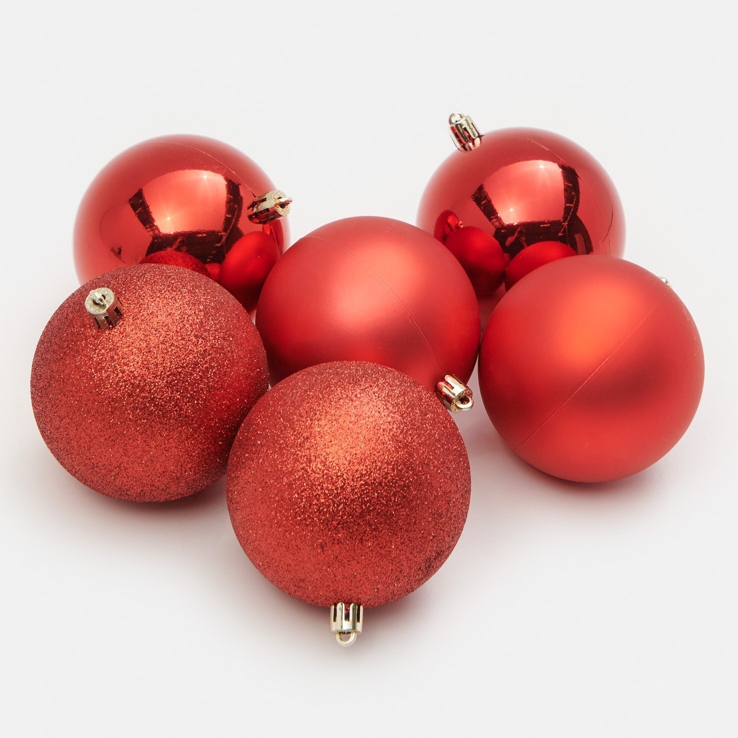 Комплект Коледни топки, Elemag, За елха, 6 Броя, Червен, ф7 - eMAG.bg
