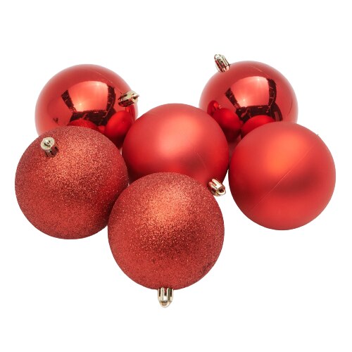 Комплект Коледни топки, Elemag, За елха, 6 Броя, Червен, ф6 - eMAG.bg