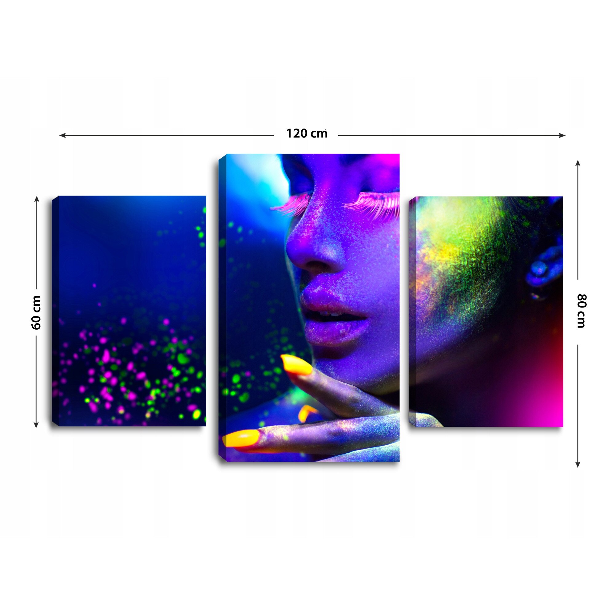 Set 3 tablouri Canvas, Model- Neon, 120x80cm, Multicolor - eMAG.ro Set 3 tablouri Canvas, Model- Neon, 120x80cm, Multicolor - eMAG.ro