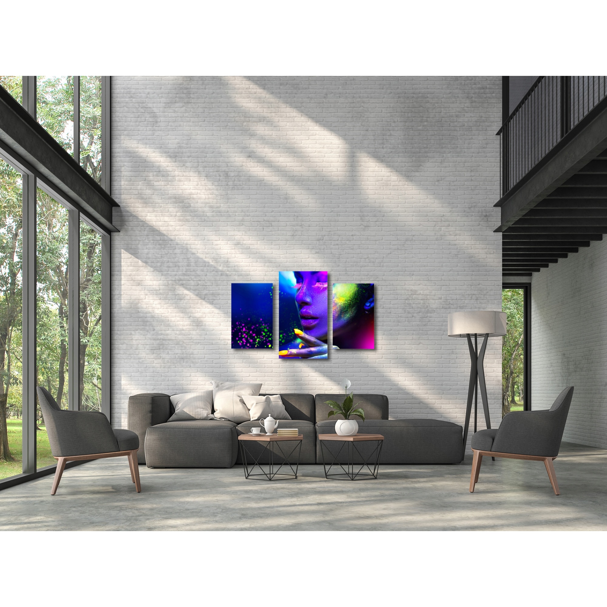 Set 3 tablouri Canvas, Model- Neon, 120x80cm, Multicolor - eMAG.ro Set 3 tablouri Canvas, Model- Neon, 120x80cm, Multicolor - eMAG.ro