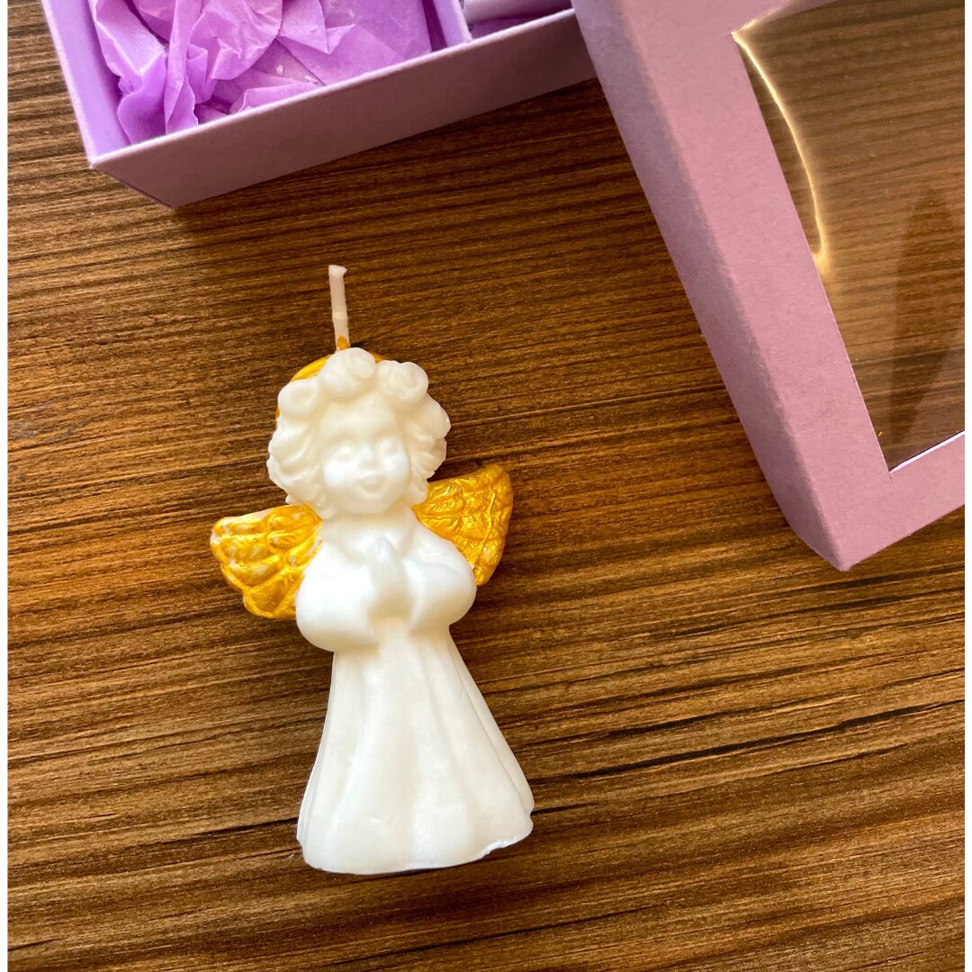 Set de 3 lumanari Ingeras, din ceara de soia parfumata, Santal&Mosc ...