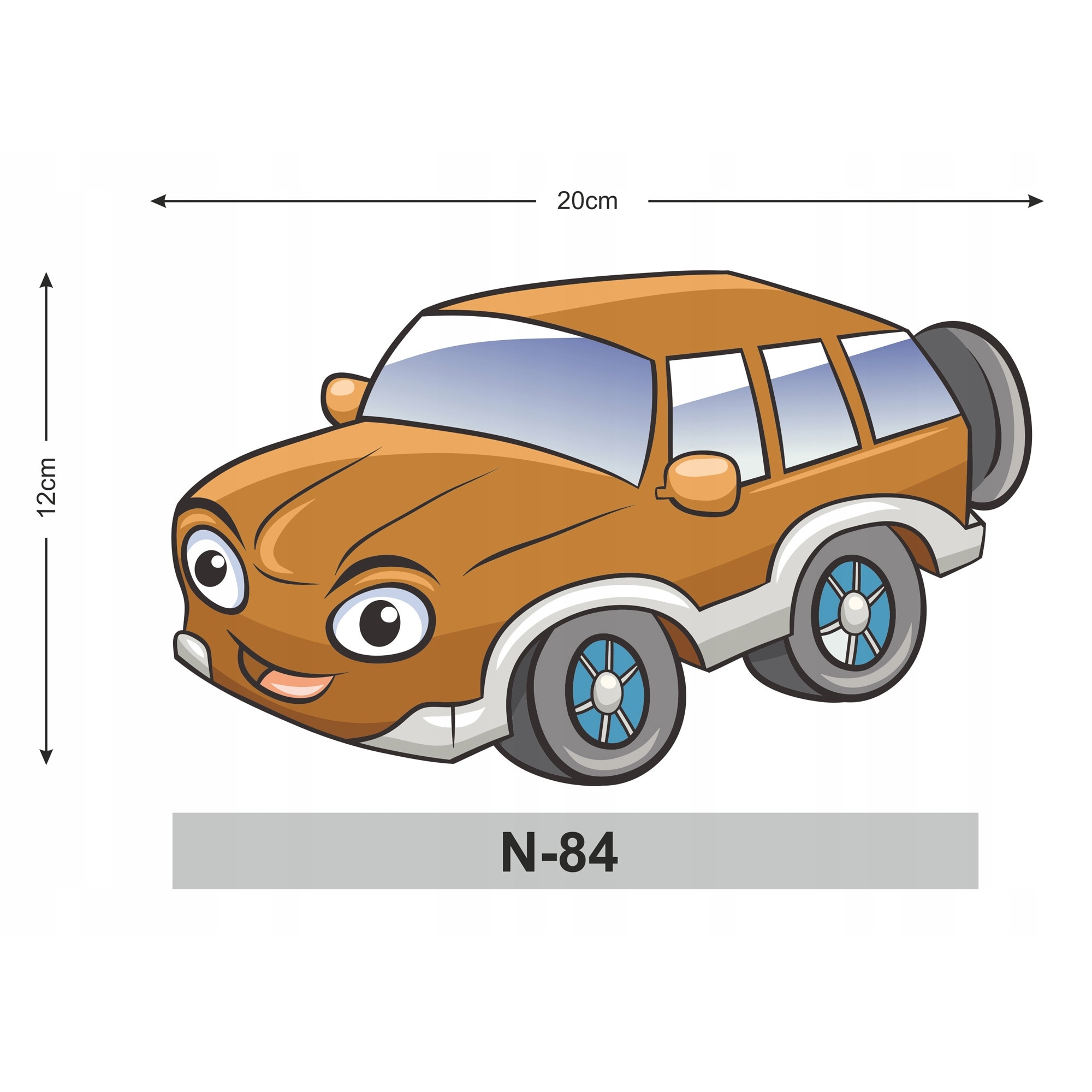Autocolant masina, Pentru copii, Masina, 20 x 12cm, Maro - eMAG.ro