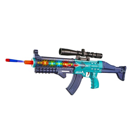 Mitraliera cu gloante din burete pentru copii, cu lumini si sunet - eMAG.ro