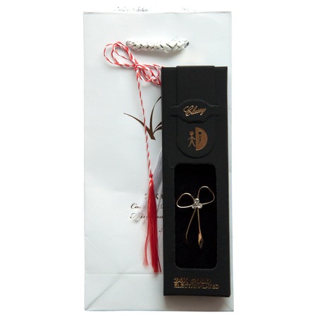 Martisor brosa Funda mare Cristal suflat cu aur 24k - eMAG.ro