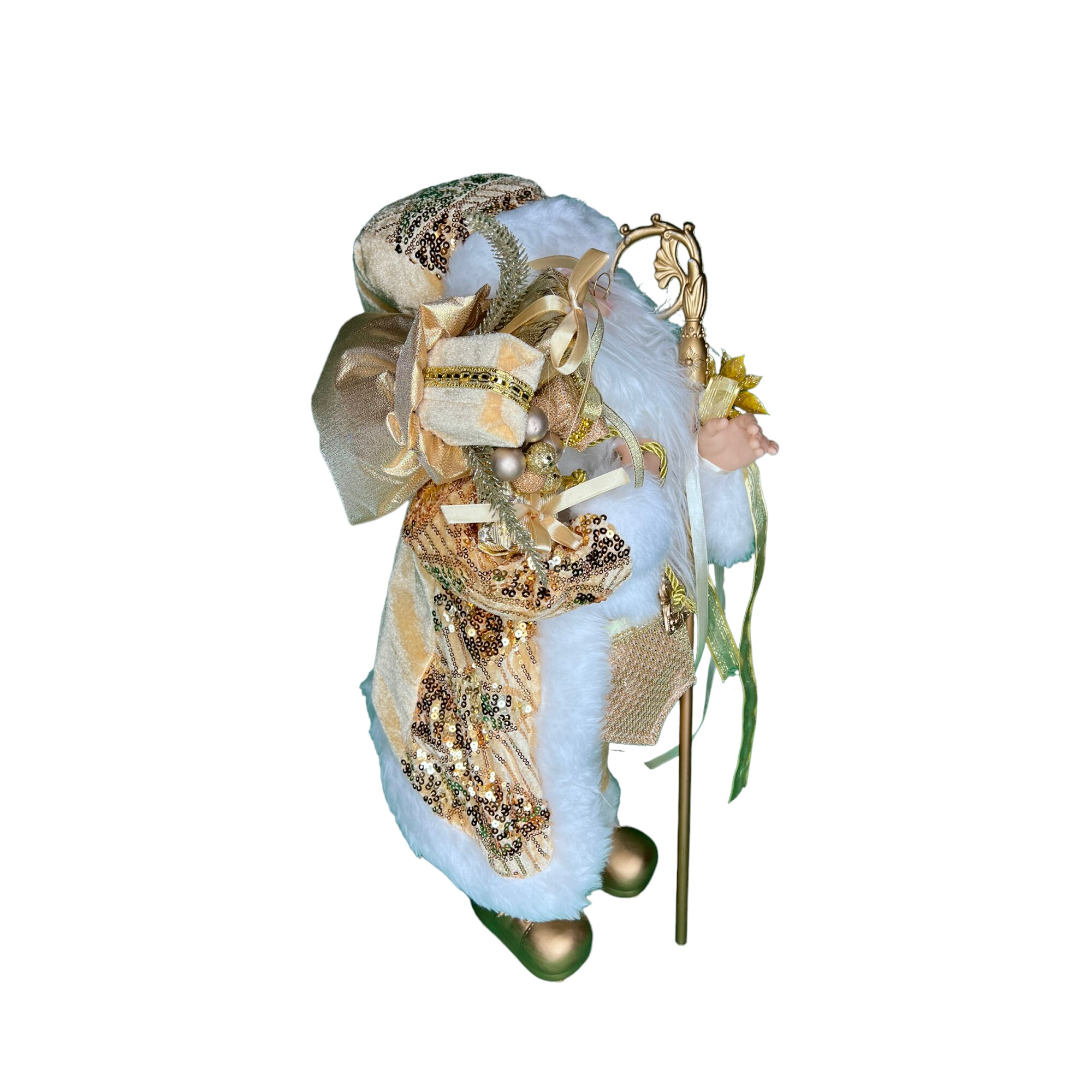 Mos Craciun decorativ cu baston si sac de cadouri, Atelier, Material ...