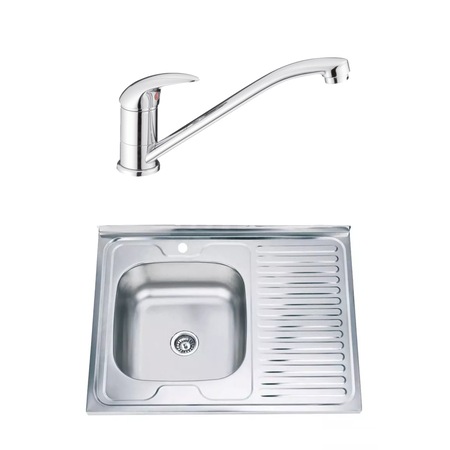 Set chiuveta de bucatarie, Inter Ceramic, 80 x 60 cm, Crom - eMAG.ro