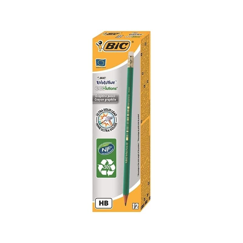 Creion HB cu radiera Eco Evolution - set 12 - eMAG.ro