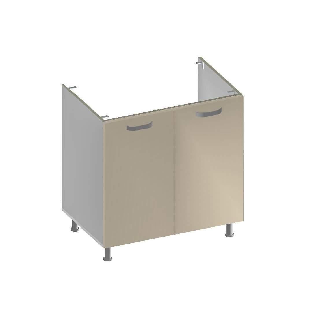 Masca chiuveta 2 usi DOMINO 80X82X53, Fronturi MDF Lucios Crem, Manere ...