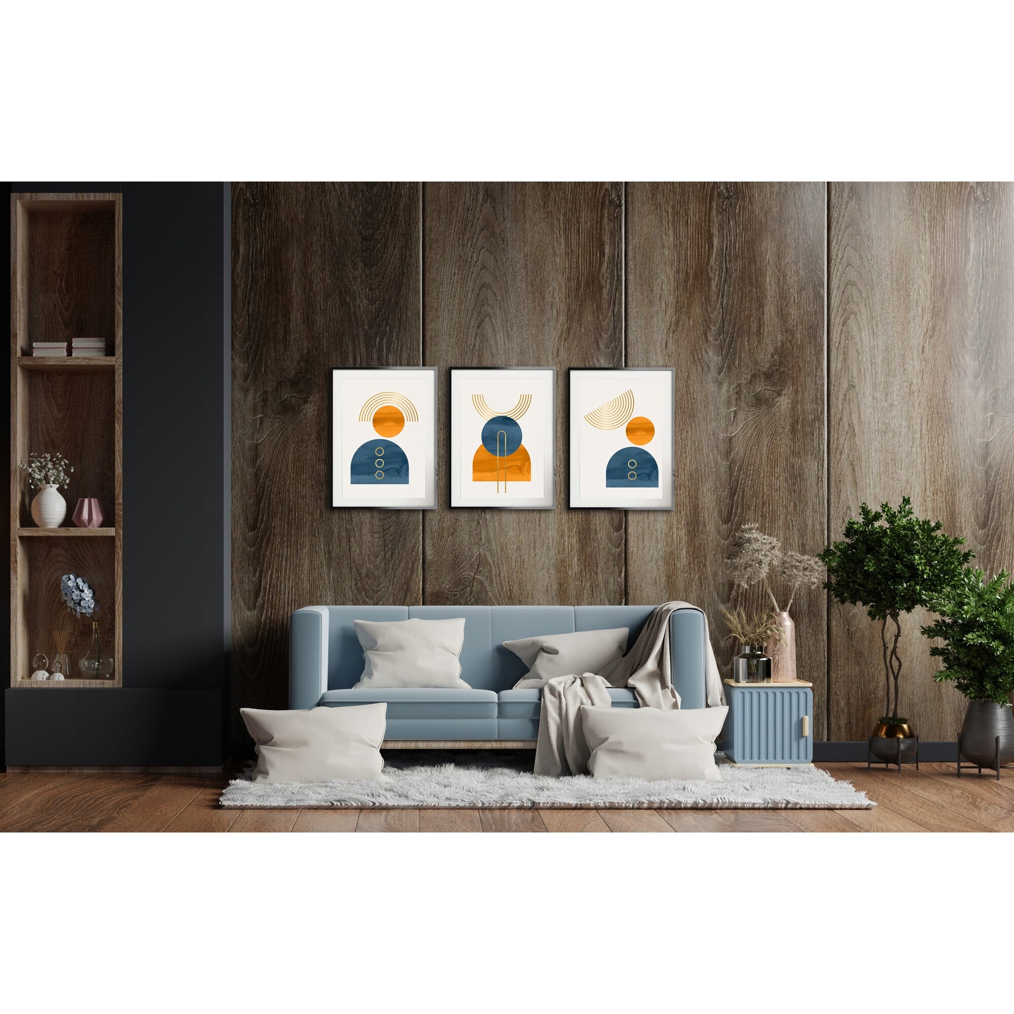 Set 3 tablouri poster, Model- Grafica minimalista, Fara rama, 42 cm x ...