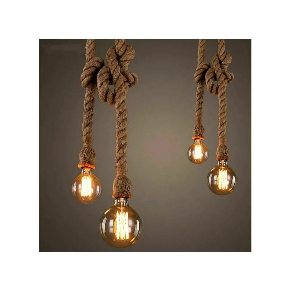 Pendul Rustic RFAN, Model C002C-2P, 2 X E27, Inaltime Reglabila, Maro ...