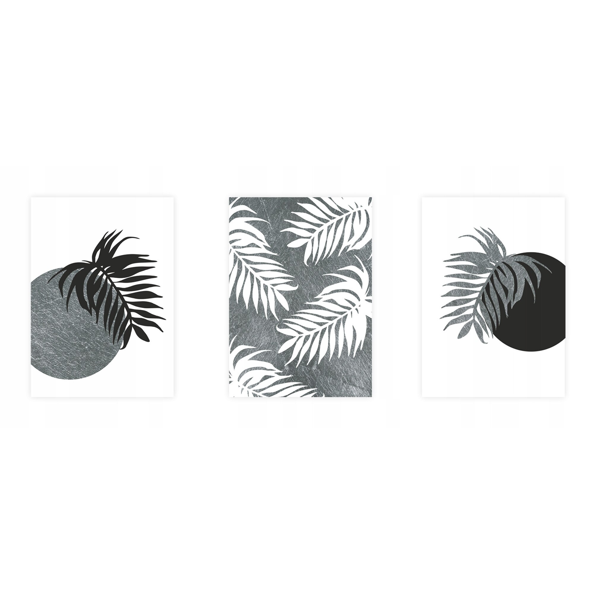 Set 3 tablouri poster, Model- Frunze de feriga A3, Fara rama, 42 cm x ...