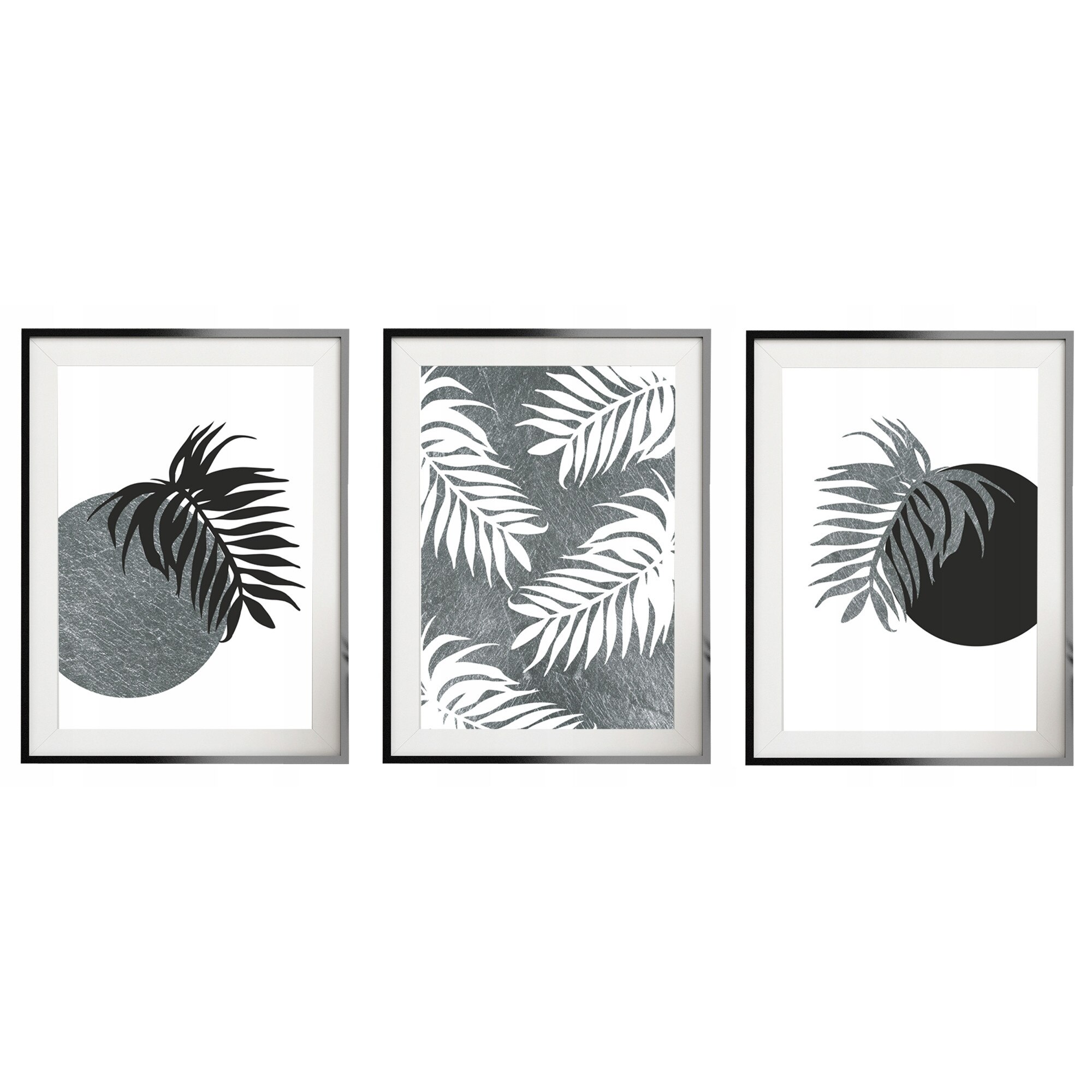 Set 3 tablouri poster, Model- Frunze de feriga A3, Fara rama, 42 cm x ...