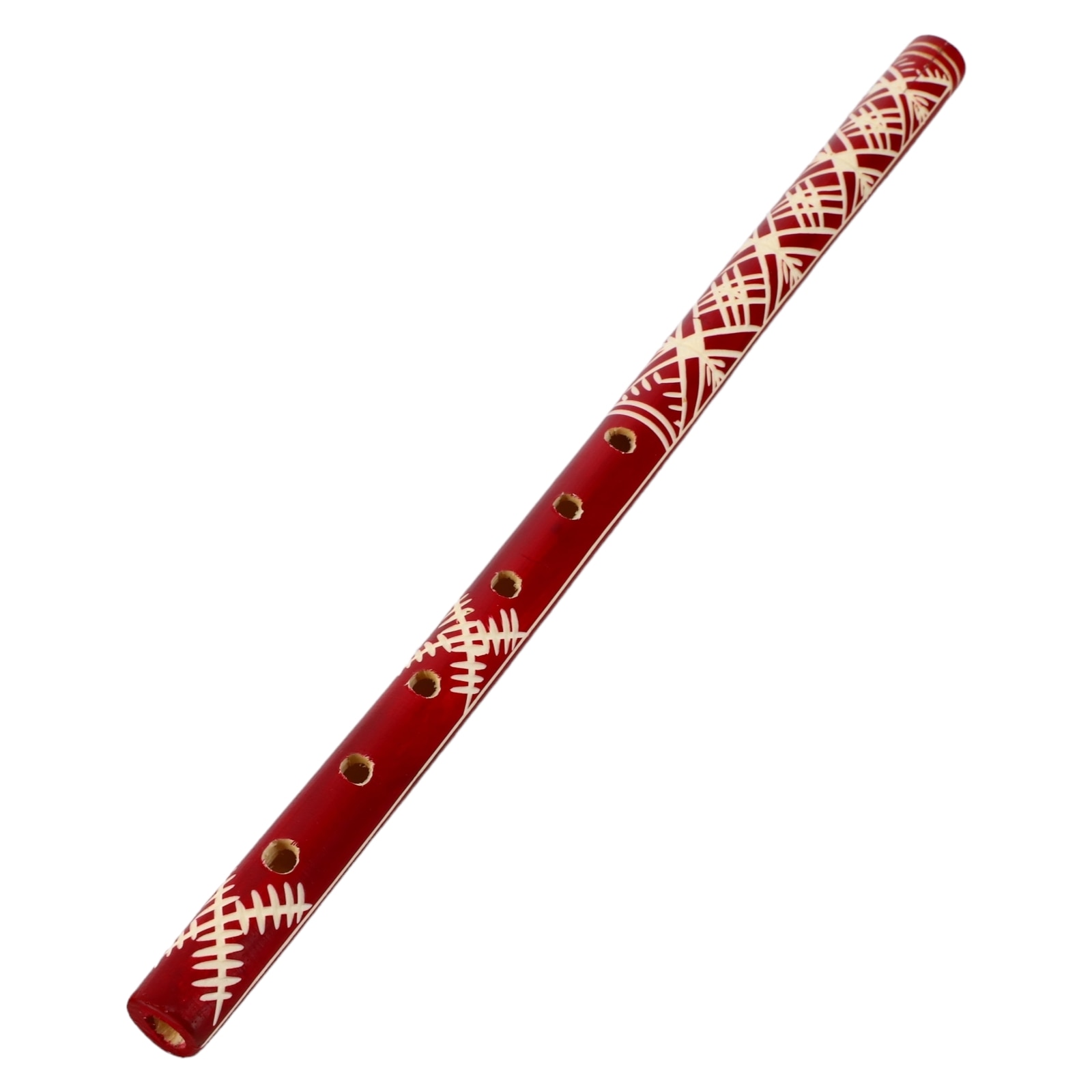 Fluier din lemn, model traditional, NO256, 33.3 cm, Rosu inchis - eMAG.ro