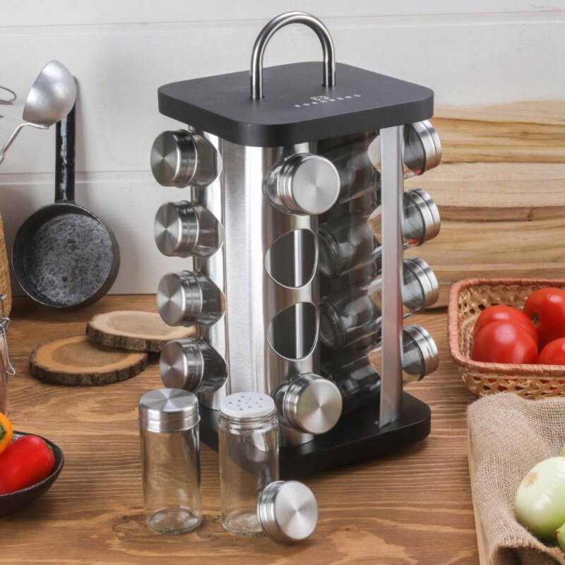 Set borcane pentru condimente pe suport Edenberg EB-4029, 16 buc, 4 ...
