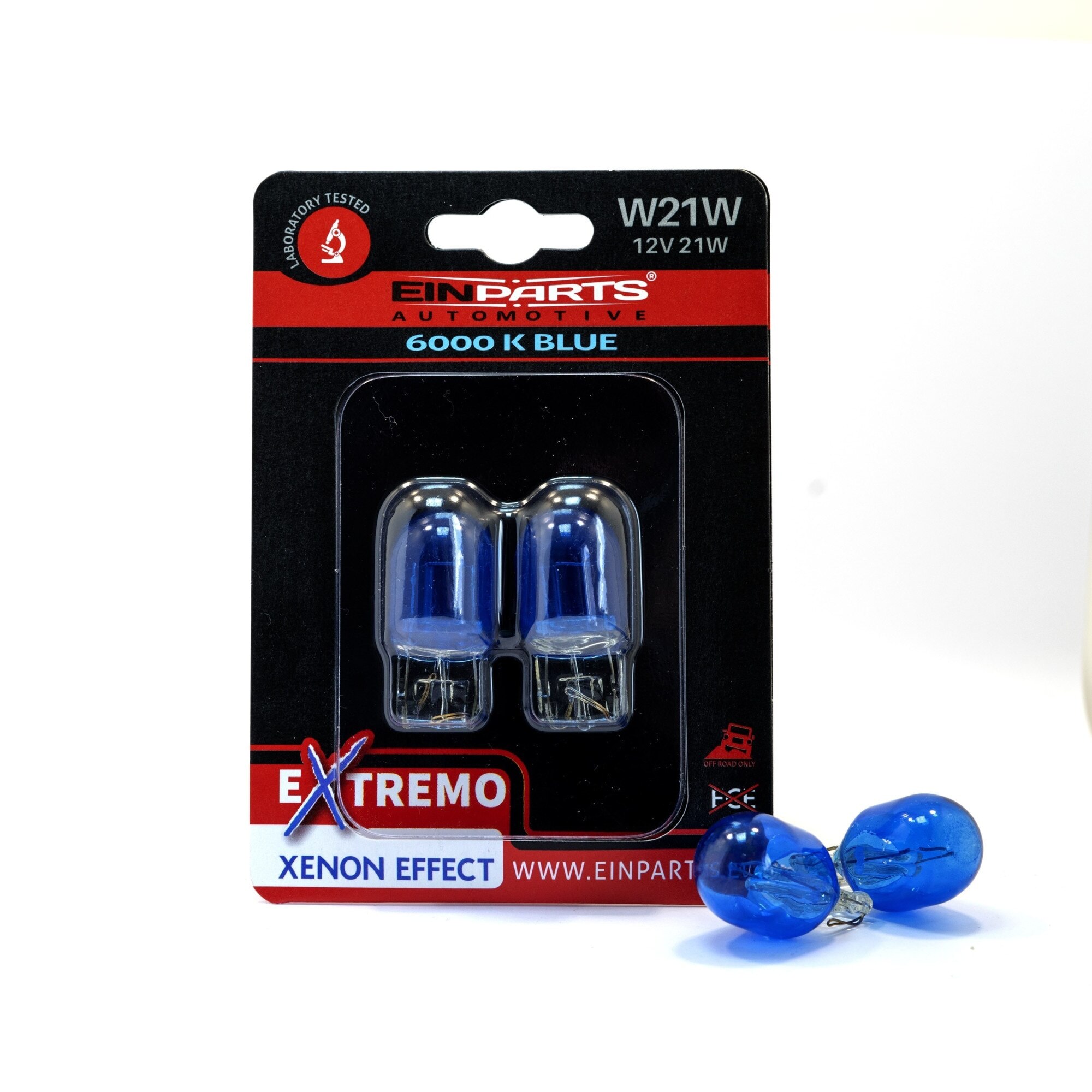 Set 2 becuri auto, EinParts Automotive, Halogen, W21W, 12V, 21W, 5000K ...