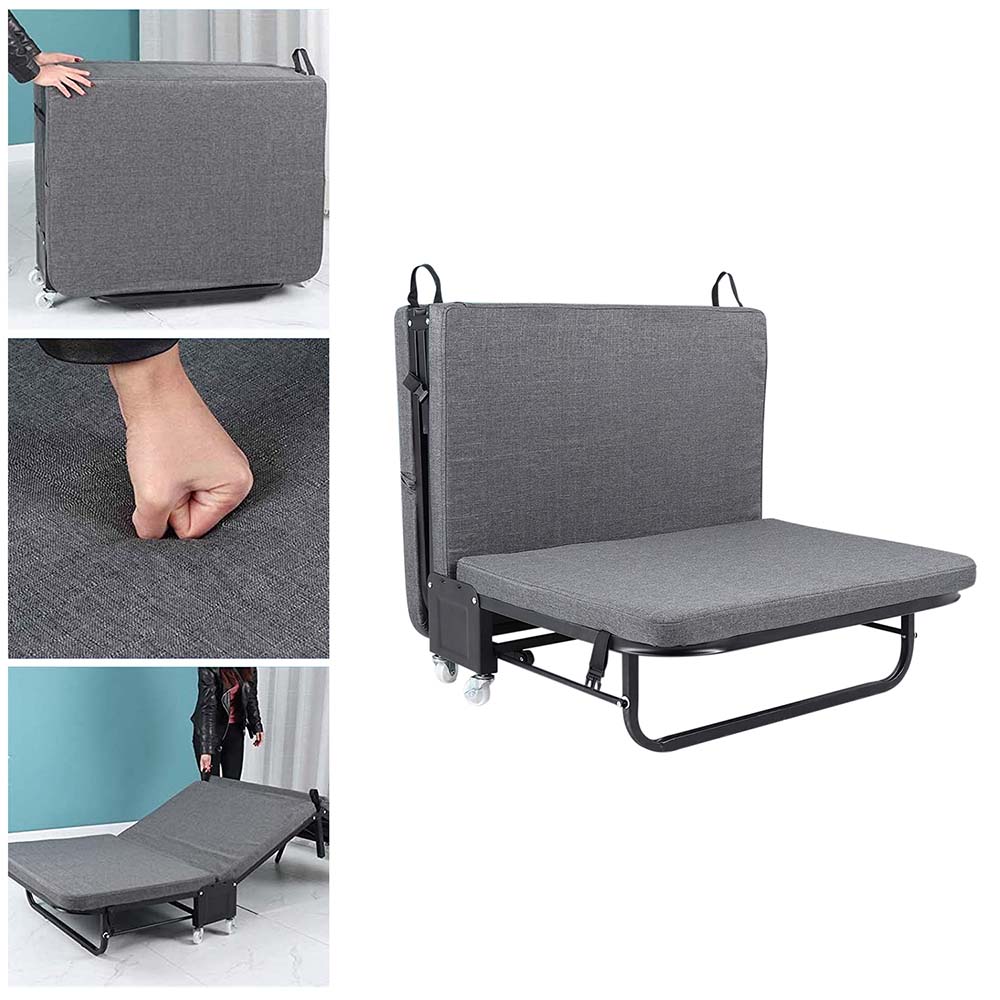 Pat pentru oaspeti 1 persoana Timeless Tools, pliabil, Cu roti, Tetiera reglabila in 5 pozitii ...