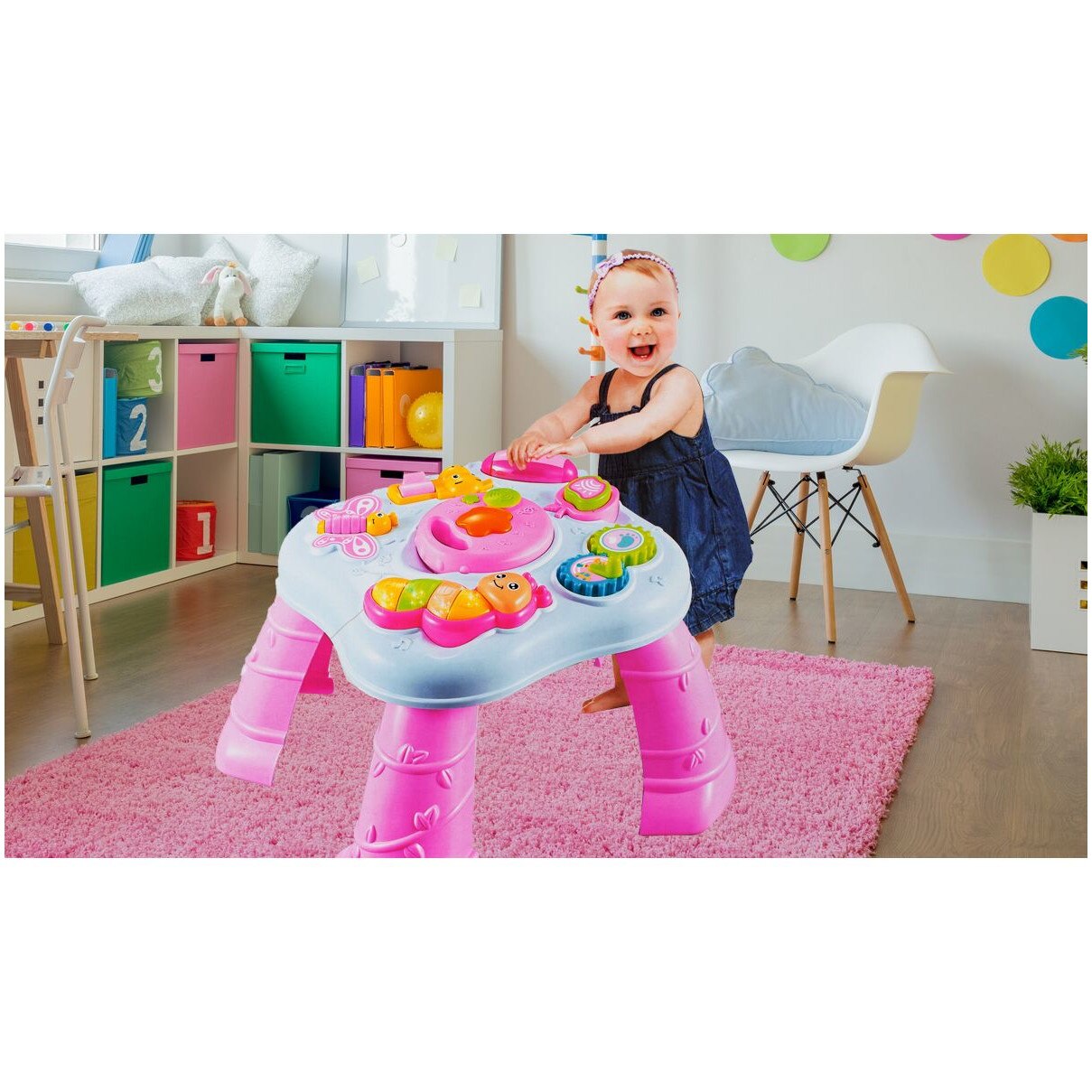 Masuta interactiva bebelusi Baby Learning Table SOLTOY® Pink pentru ...