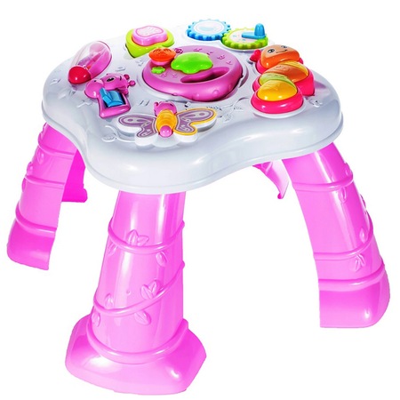 Masuta interactiva bebelusi Baby Learning Table SOLTOY® Pink pentru ...