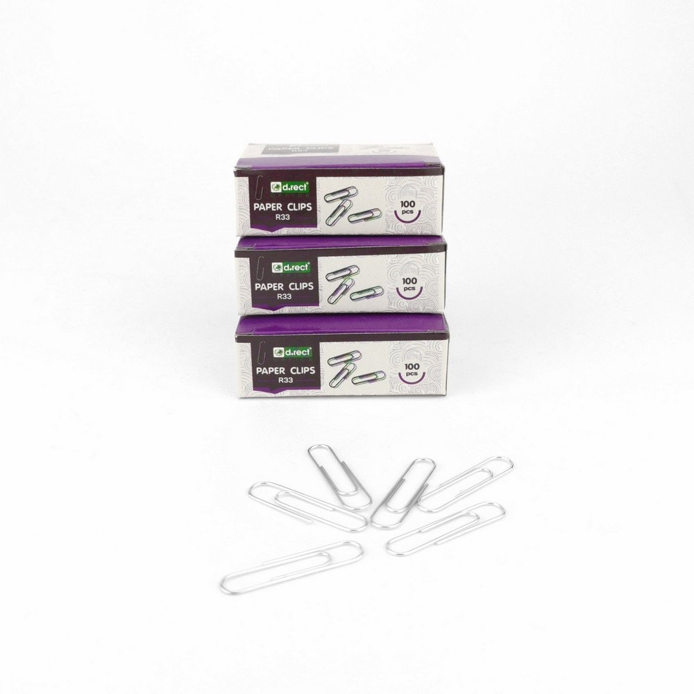 Set 100 agrafe metalice, D.Rect, 33mm, Argintiu - eMAG.ro