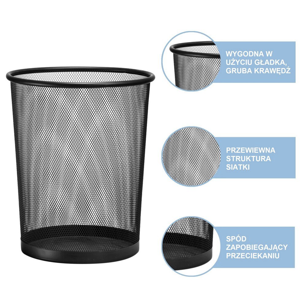 Cos metalic, D.Rect, 19l, 295x235x335 mm, Negru - eMAG.ro