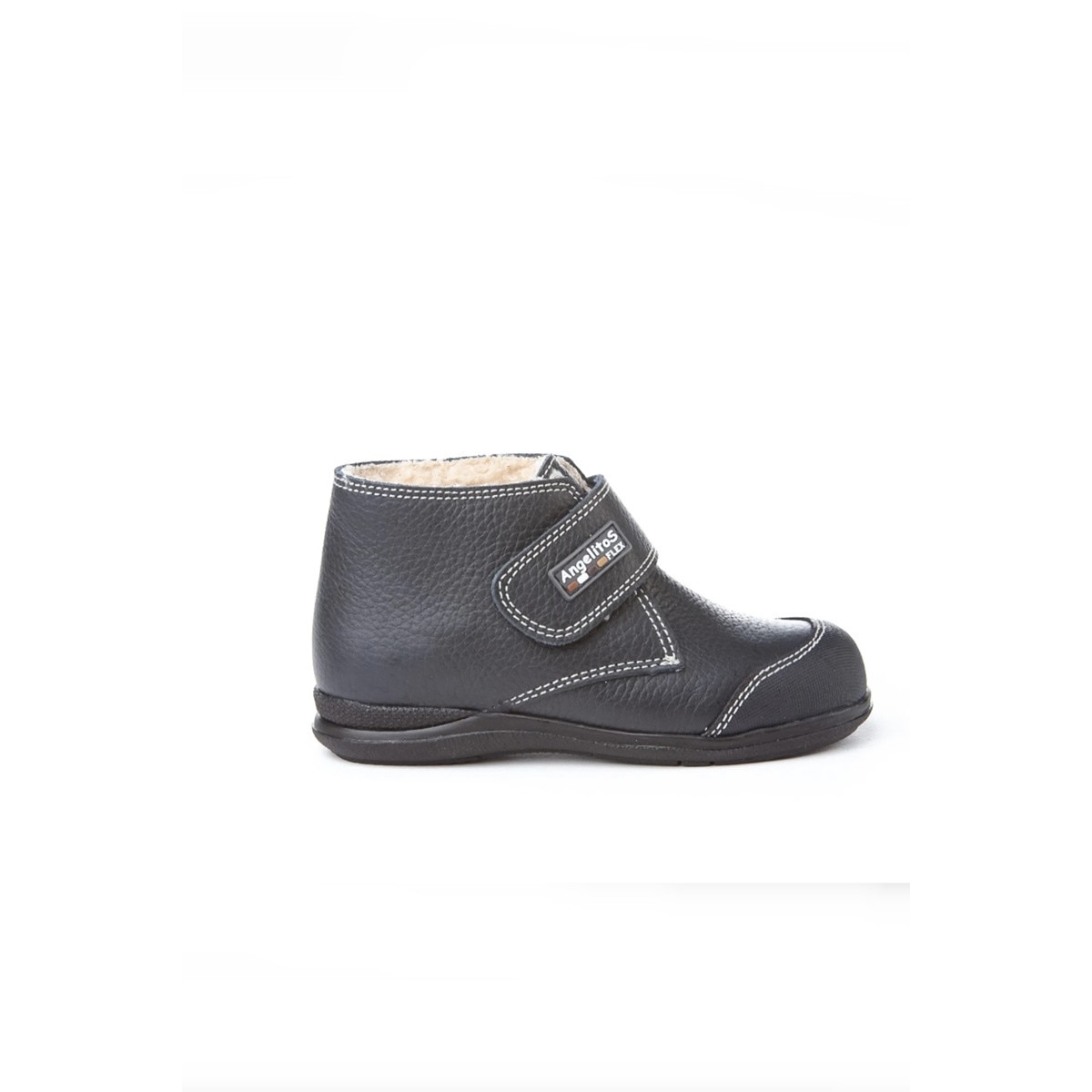 Ghetute din piele naturala si imblanite Angelitos 410 Bleumarin EU 30 ...