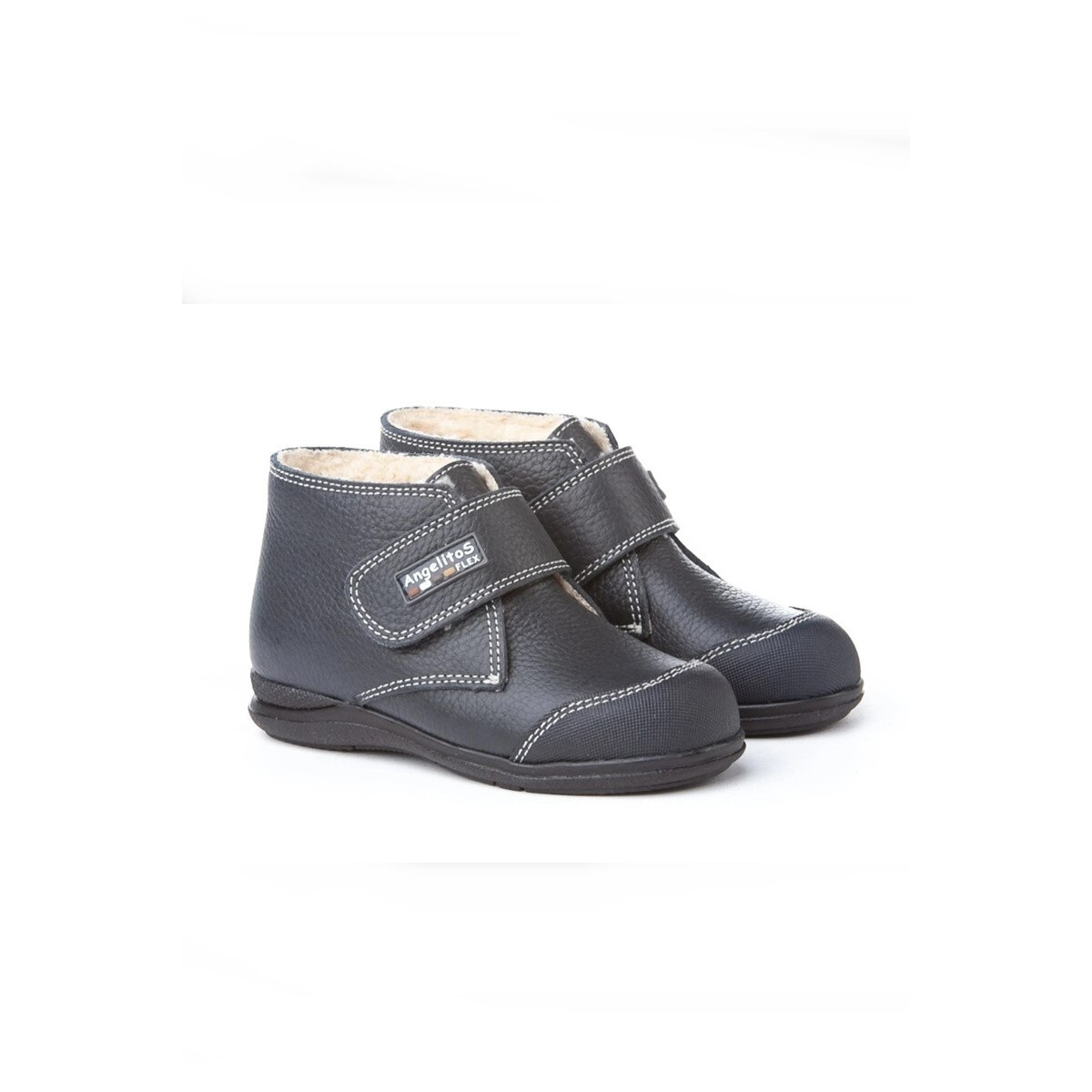 Ghetute din piele naturala si imblanite Angelitos 410 Bleumarin EU 30 ...