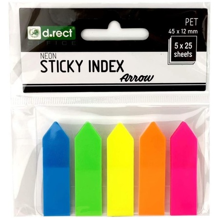 Stick indexare autoadezive, D.Rect, 45x12mm, 5x25buc, Multicolor - eMAG.ro