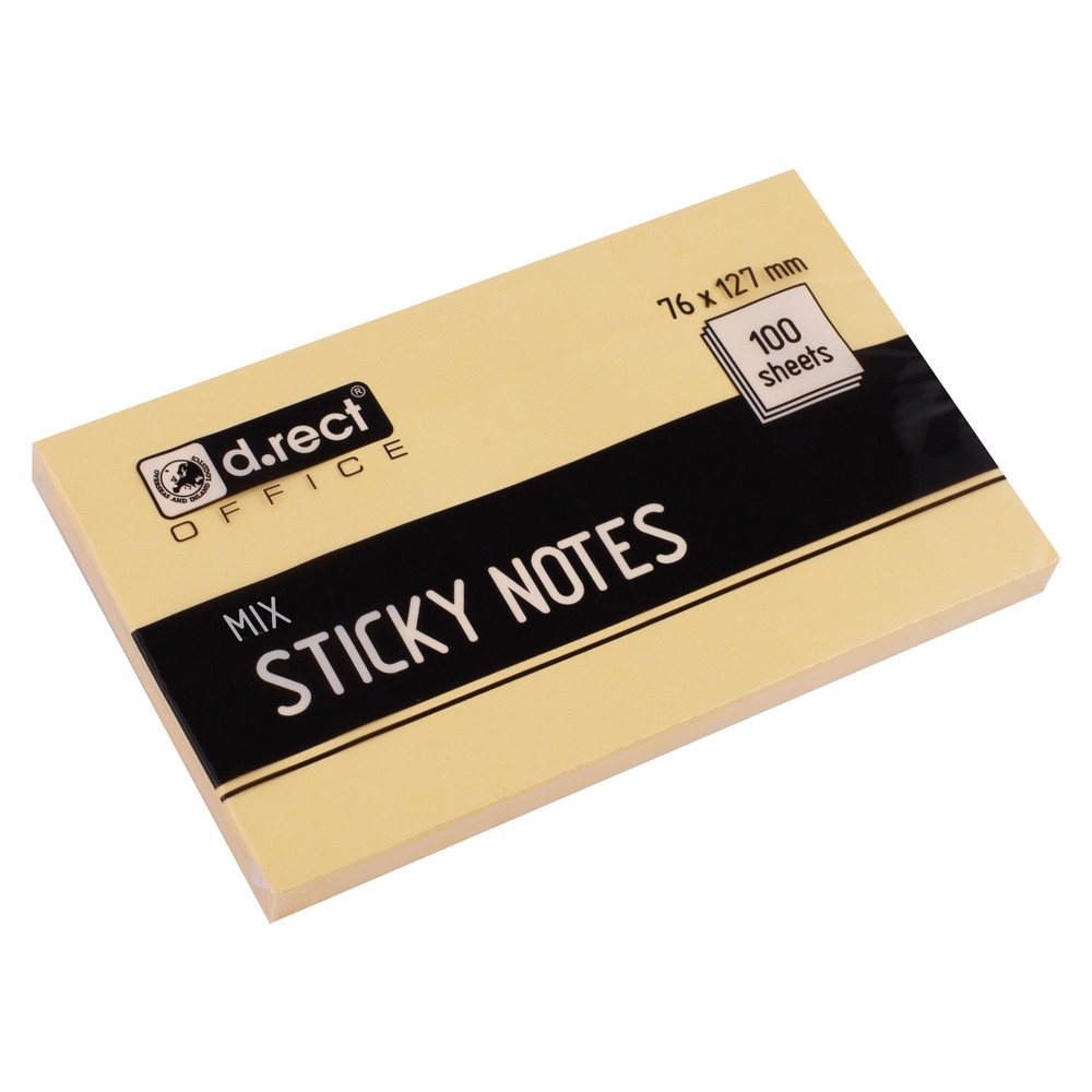 Notite autoadezive, D.RECT, 76x127mm, 100 file, Galben - eMAG.ro