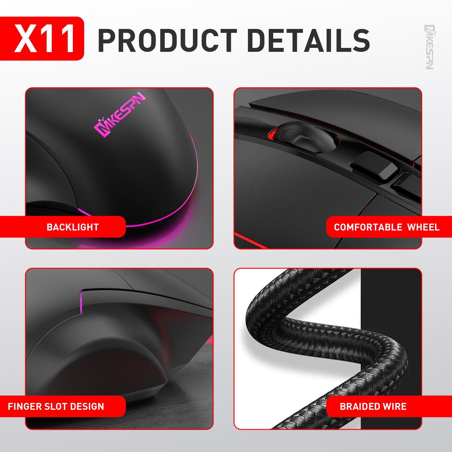 Mouse gaming X12 Lightsync, MKESPN, 1200-7200 DPI, RGB, Negru - eMAG.ro