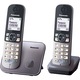 Telefon fix fara fir Panasonic KX-TG6812PDM, 2 receptoare, Gri - eMAG.ro