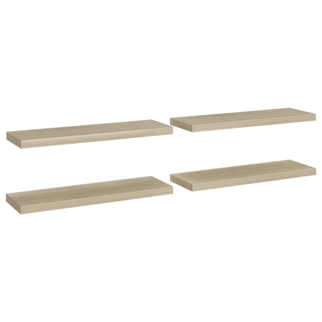 Set Rafturi de perete suspendate 4 buc., stejar, 80x23,5x3,8 cm MDF ...