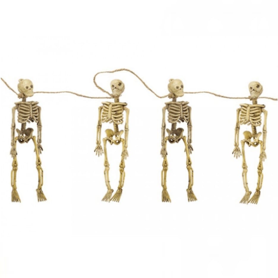 Ghirlanda Halloween 4 Scheleti, 150 cm, Alb crem - eMAG.ro