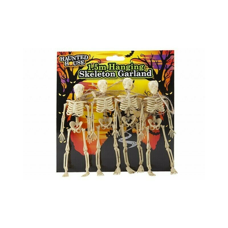 Ghirlanda Halloween 4 Scheleti, 150 cm, Alb crem - eMAG.ro