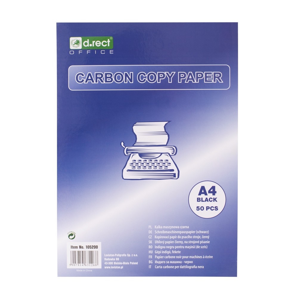 Hartie pentru copiator D.Rect, A4, 50 Piese, Negru - eMAG.ro
