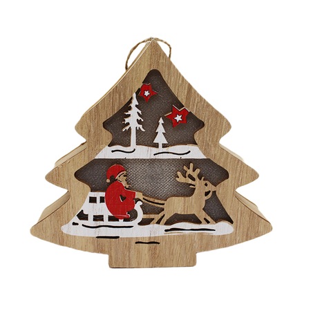 Casuta Fir in forma de bradut, cu luminite si design de iarna, CFL0 ...