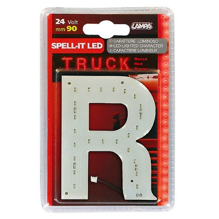 Litera R LED auto, Lampa, 24 V, 90 mm, Rosu - eMAG.ro