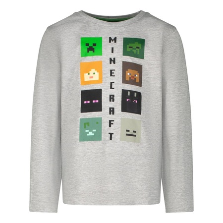 Bluza pentru copii Minecraft Heroes Skins Logo, Maneca Lunga, Gri, 8 ...