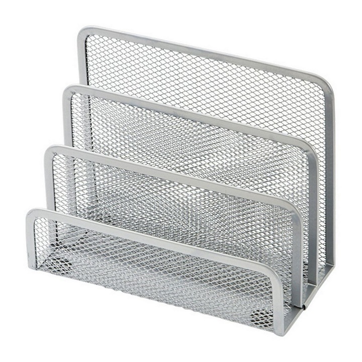 Suport pentru documente, D.Rect, 3 compartimente, Argintiu - eMAG.ro