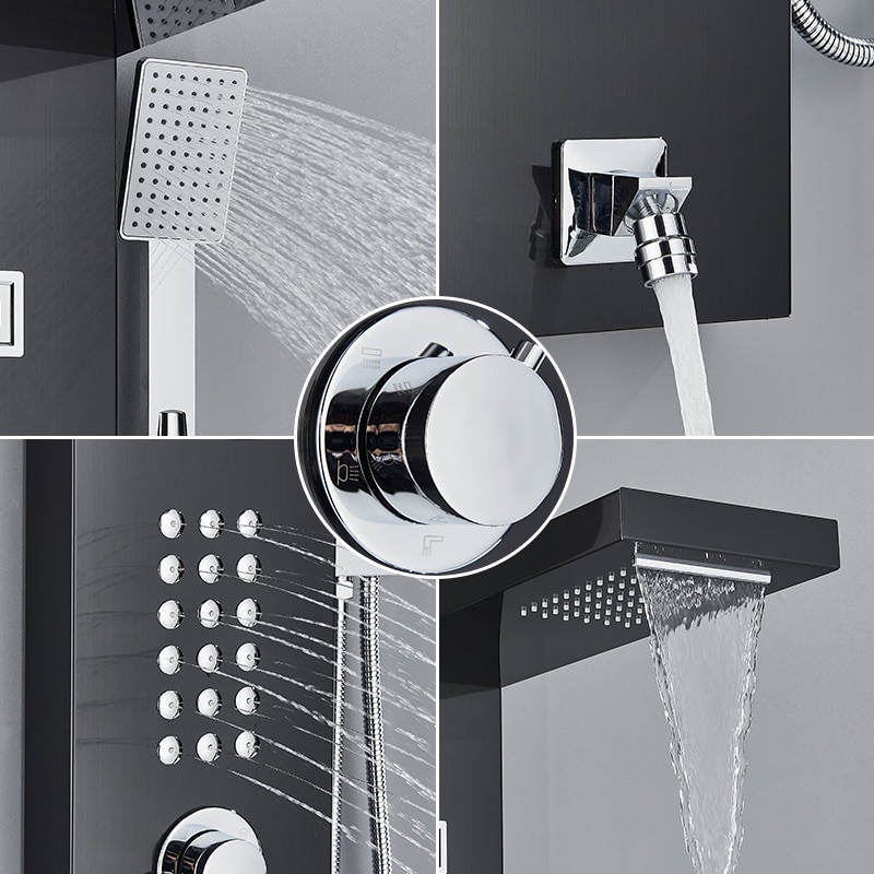 Panel dus, Blackswan, Tip M1047, model negru cu pipa, termostat si ...