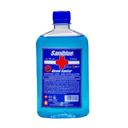 Alcool sanitar, Saniblue 70%, flacon 500 ml - eMAG.ro
