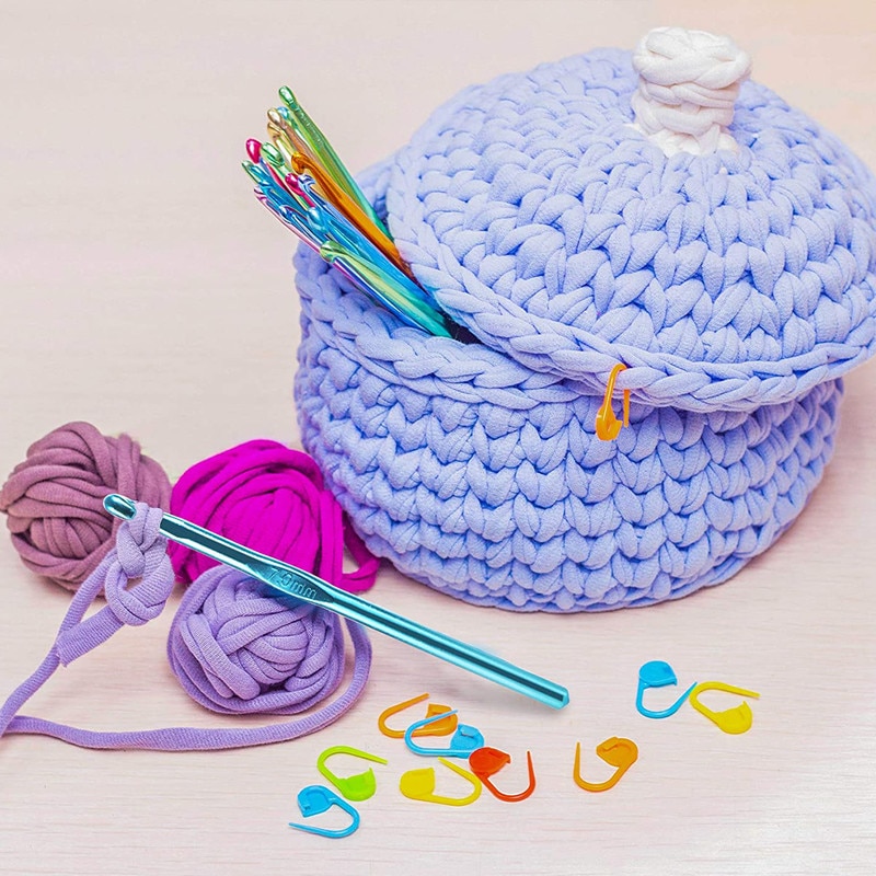 Set 14 accesorii crosetare, Aluminiu, Multicolor - eMAG.ro