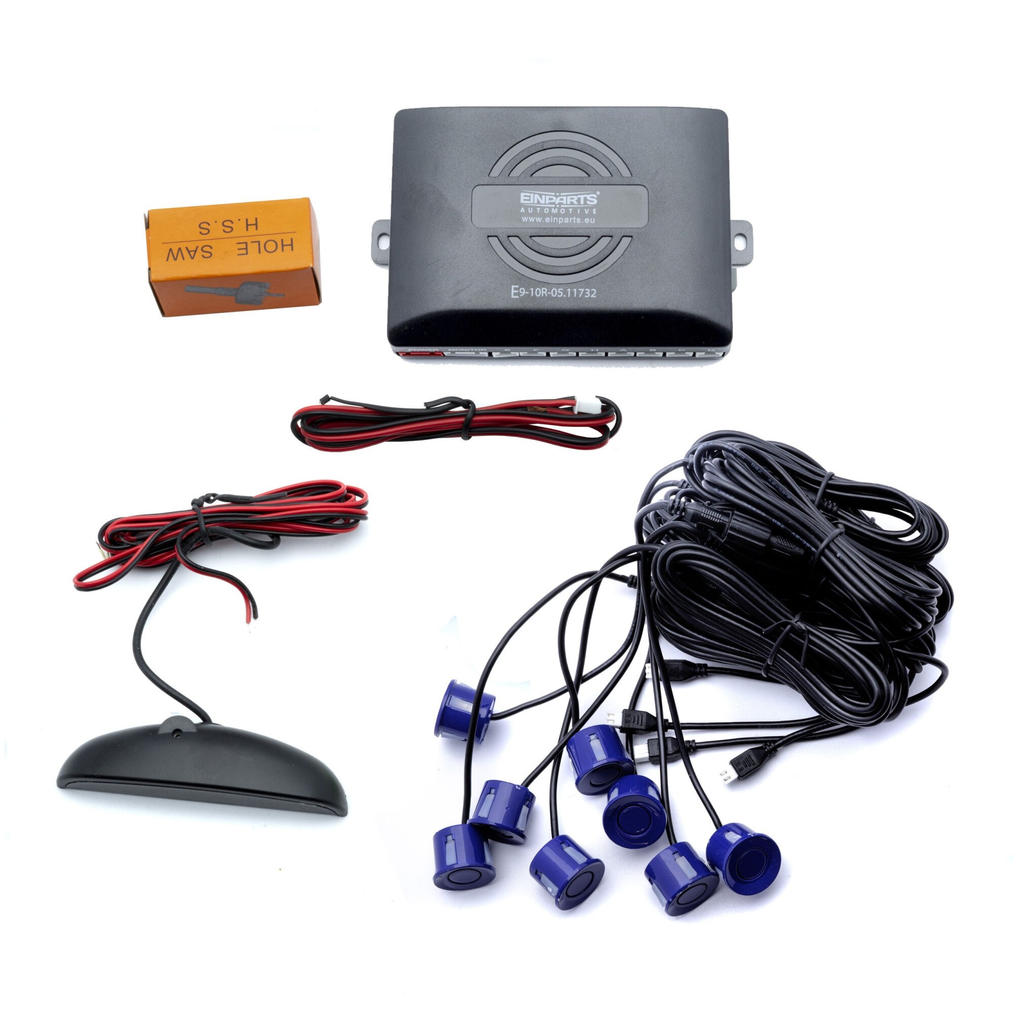 Kit asistenta parcare, LED, 8 Senzori, Albastru - eMAG.ro