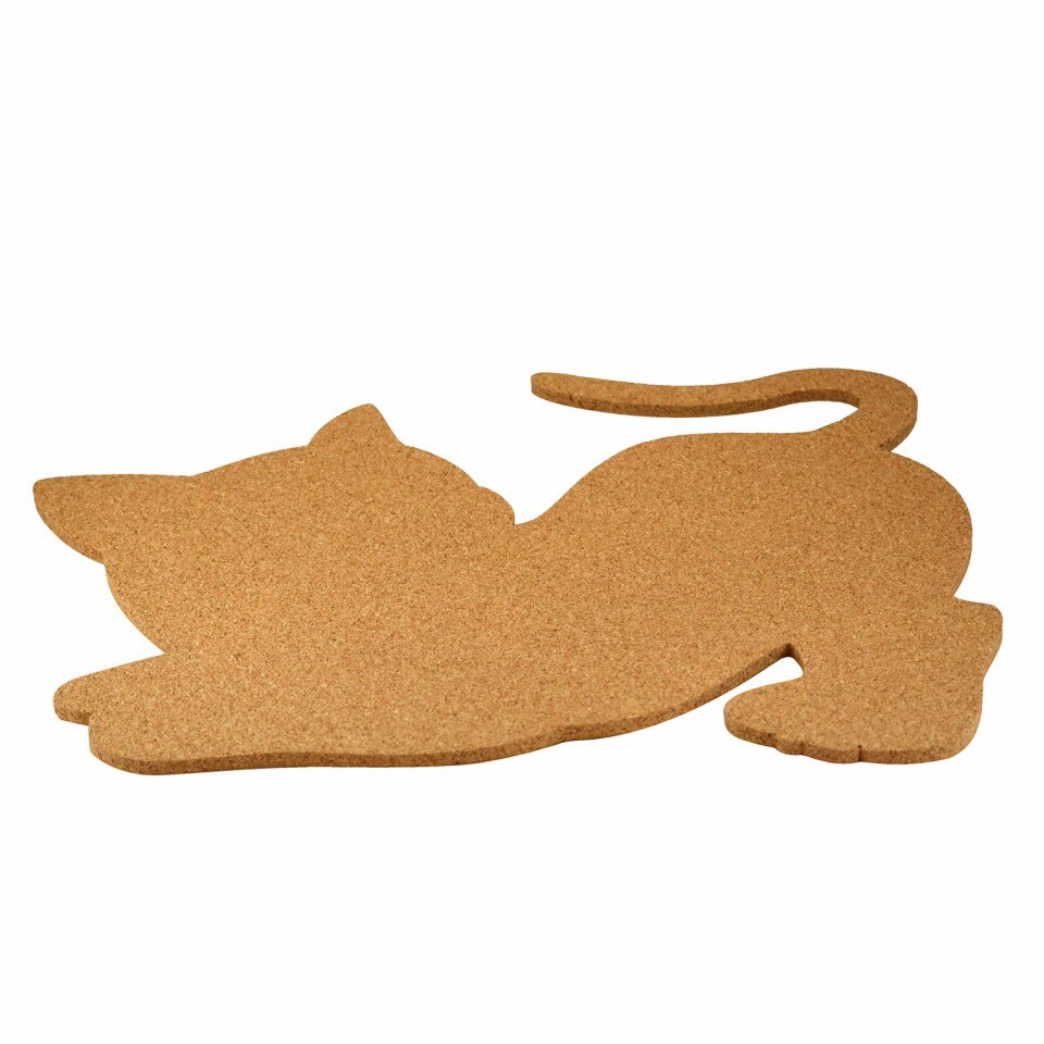 Avizier Pisica din pluta cu autoadeziv, push pins 30x20cm/6mm - eMAG.ro