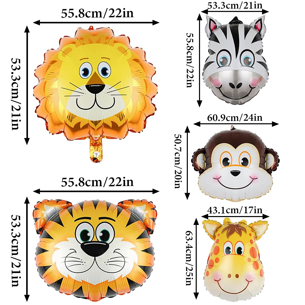 Set baloane, Folie de aluminiu, Model animale, Multicolor - eMAG.ro
