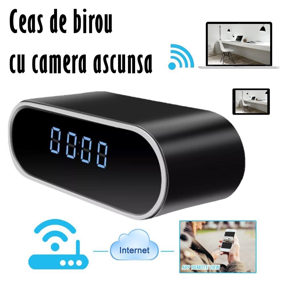 Mini camera Spy REVOSE™, WI-FI, IP, Ascunsa in Ceas Desteptator ...