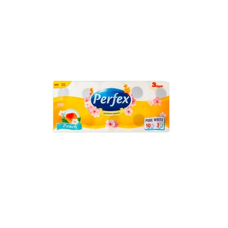 Set hartie igienica Perfex 10 role/bax, 3 straturi alba peach - eMAG.ro