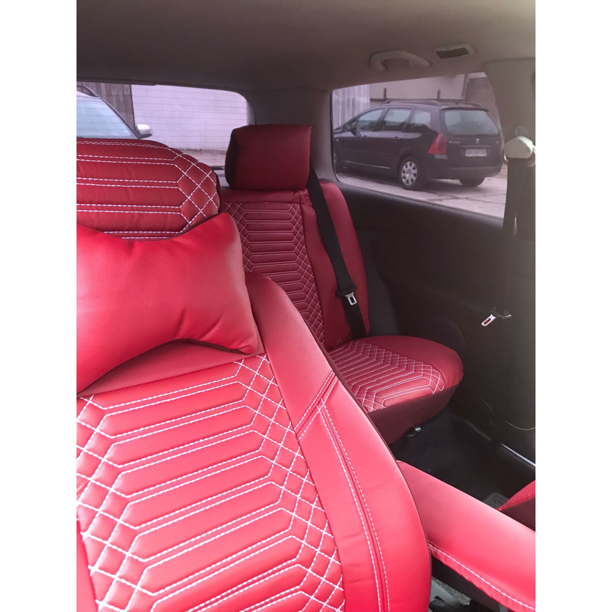 Set Huse Auto Lux Exclusiv, Piele Eco, 14 piese, 2 pernute, Hot Red ...