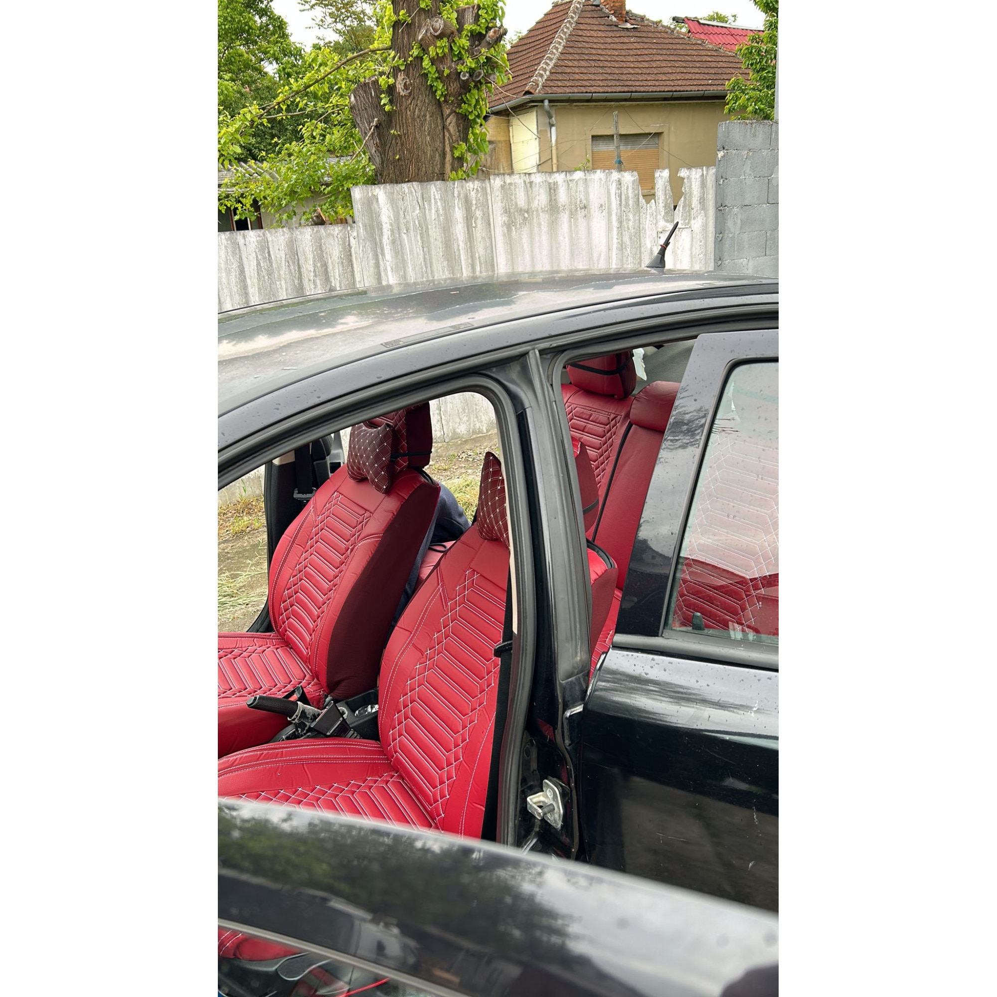 Set Huse Auto Lux Exclusiv, Piele Eco, 14 piese, 2 pernute, Hot Red ...