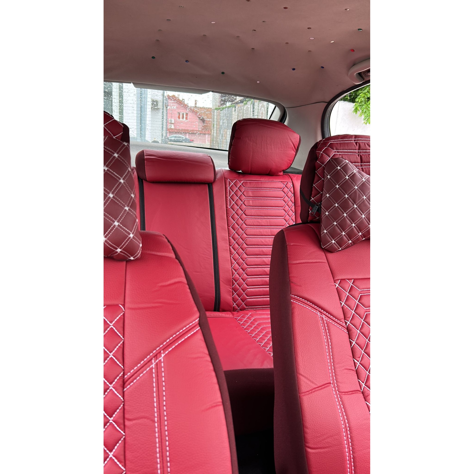 Set Huse Auto Lux Exclusiv, Piele Eco, 14 piese, 2 pernute, Hot Red ...